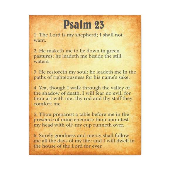 Express Your Love Gifts | Art | Scripture Sign Psalm 23 Chapter Gold Bible Canvas Christian Wall ...